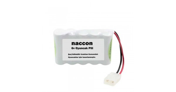 Naccon 6V 1300mAh Tamiya Soketli Şarjlı Oyuncak Pili AA Kalem Pilli