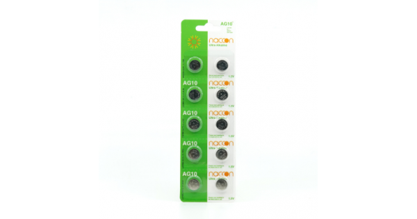 Naccon AG10 189 389 LR54 LR1130 Alkalin Düğme Pil 10'lu Paket